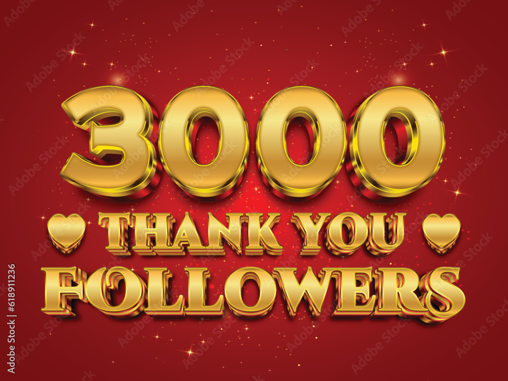 Thank you 3k followers, social media followers celebration vector Stock ...
