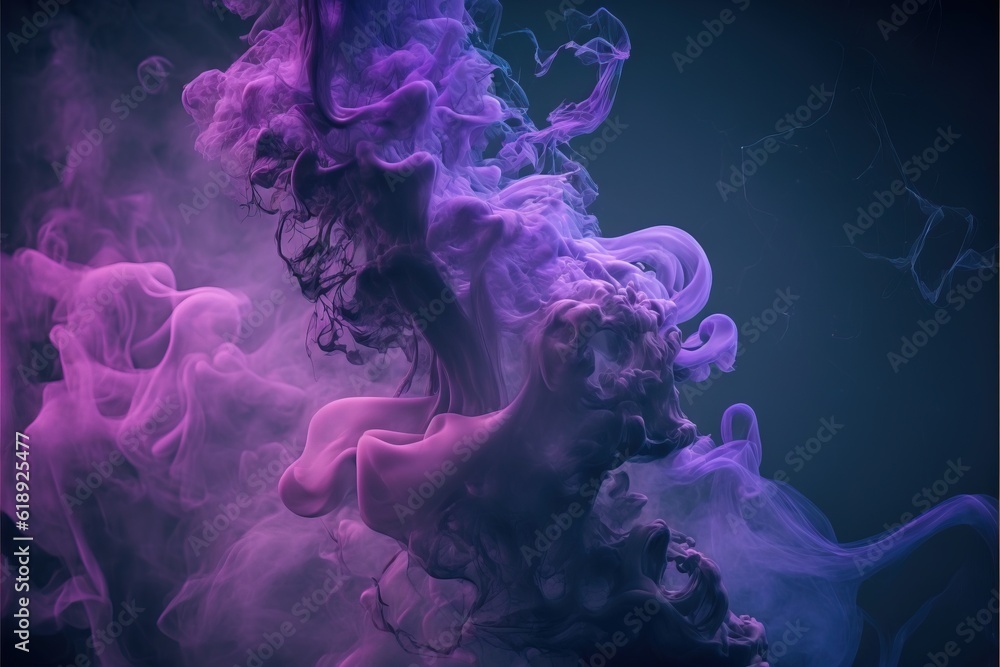 a mixture of smoke is shown in purple and pink colors on a black ...