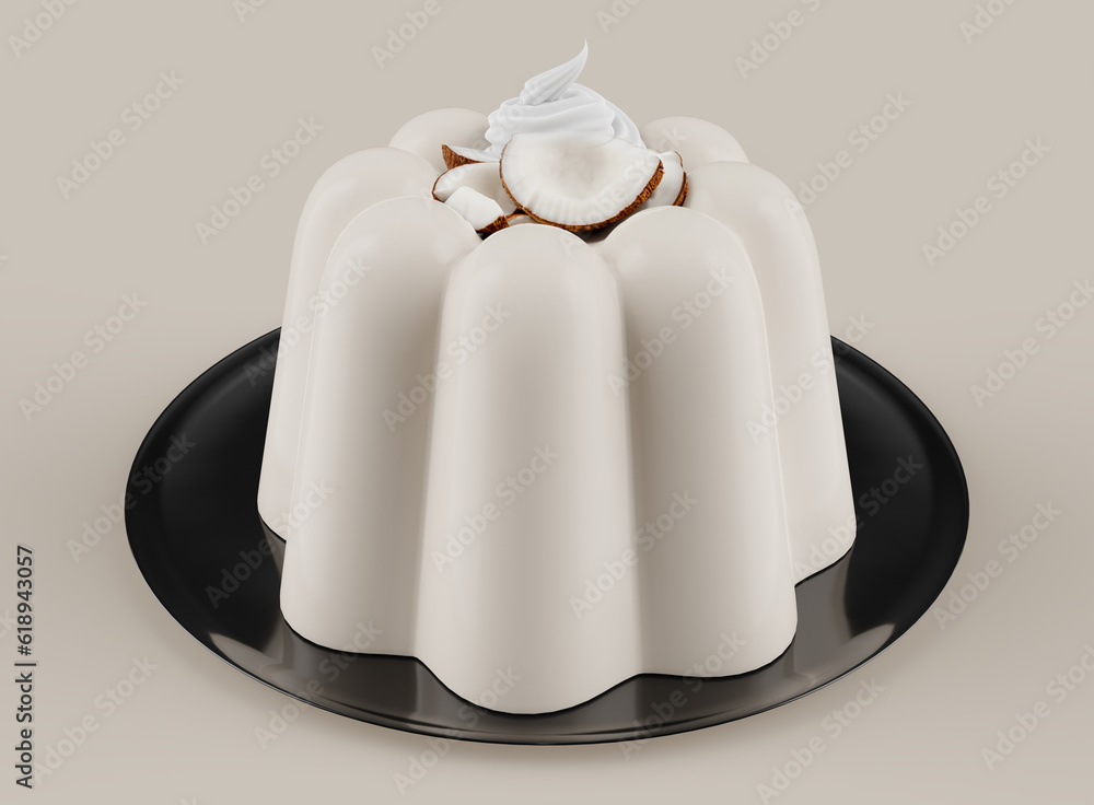 Succulent Coconut pudding Delight with Creamy Coconut Pieces and a ...