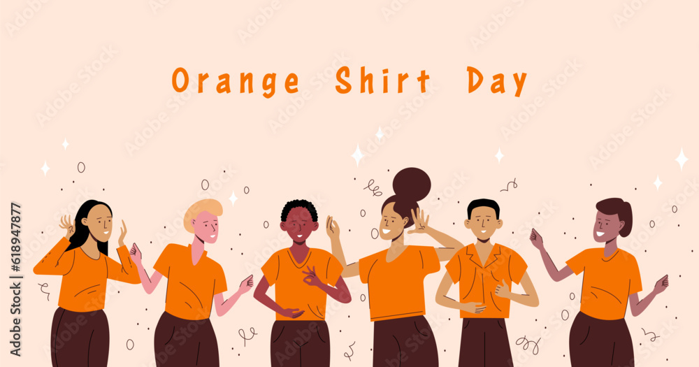Orange shirt day in honor of the indigenous Canadian children against ...