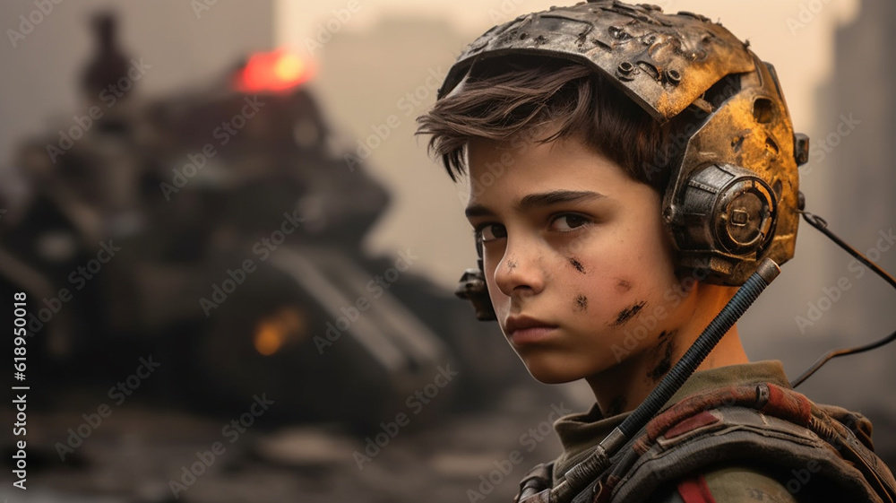 angry and full of hate, rebellion, young child kid boy, teenager, in ...