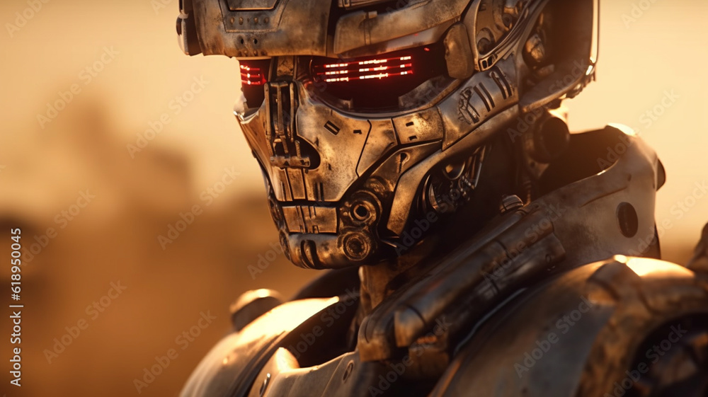 robot is a soldier with combat gear, artificial intelligence and ...
