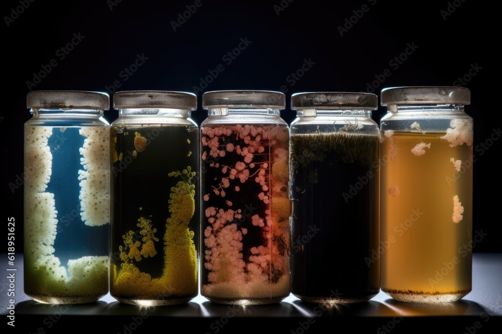 Photo & Art Print microbial culture of bacteria with multiple ...