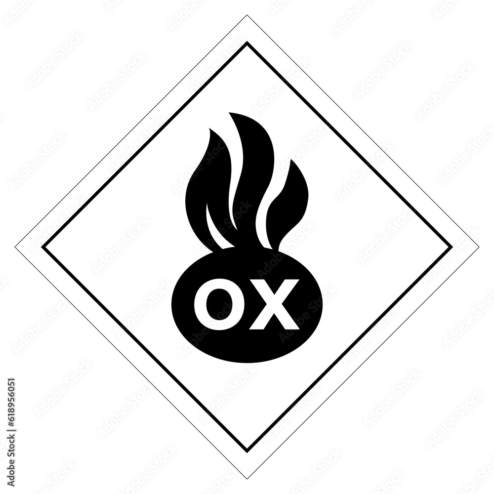 Warning Oxidizing Materials Sign ,Vector Illustration, Isolate On White ...
