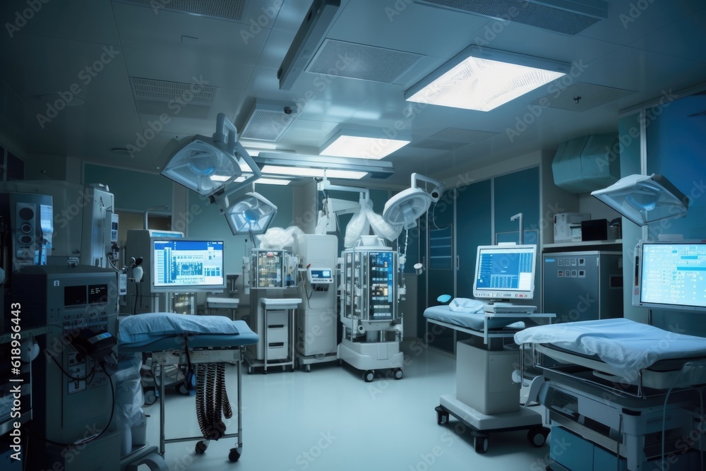 ventilation and exhaust system in hospital operating room, with ...