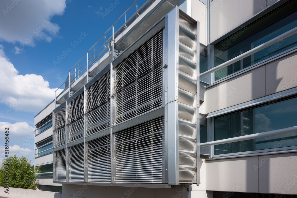 ventilation and exhaust system with motorized louvers for energy ...