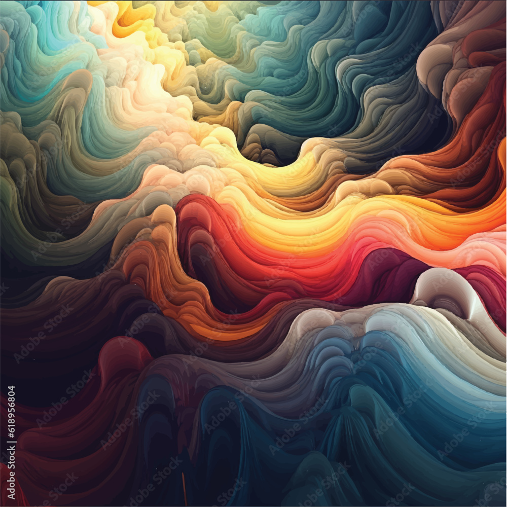 Multi layers color texture 3D papercut layers in gradient vector banner ...