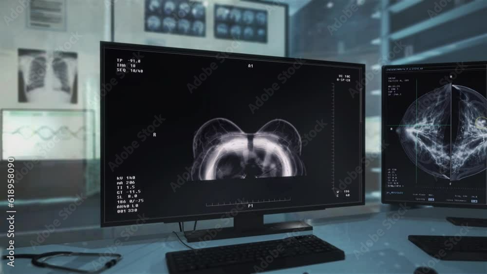 Medical imaging procedure at the modern healthcare clinic. Medical ...