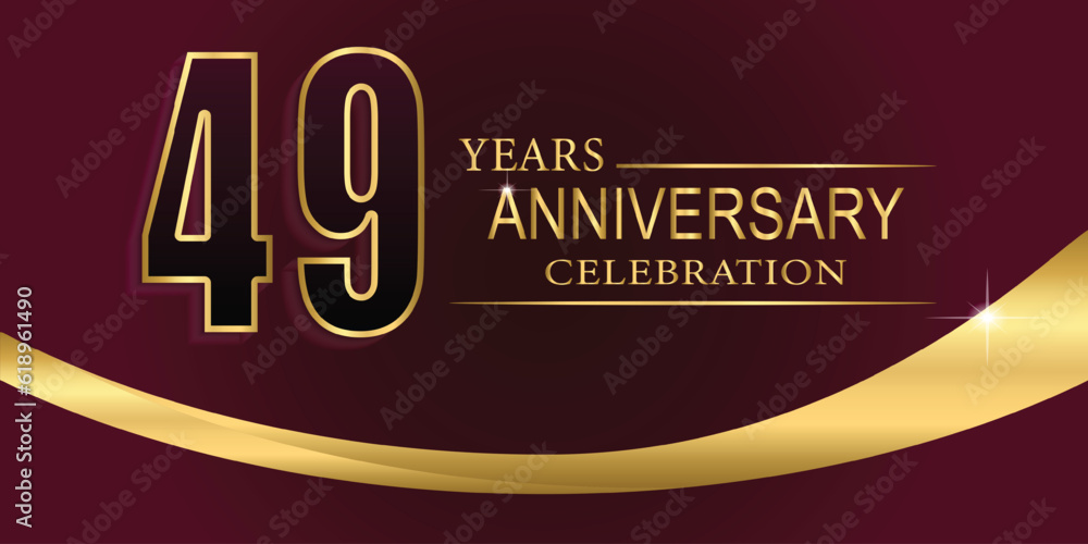 Vecteur Stock 49th Year anniversary celebration background. Golden ...