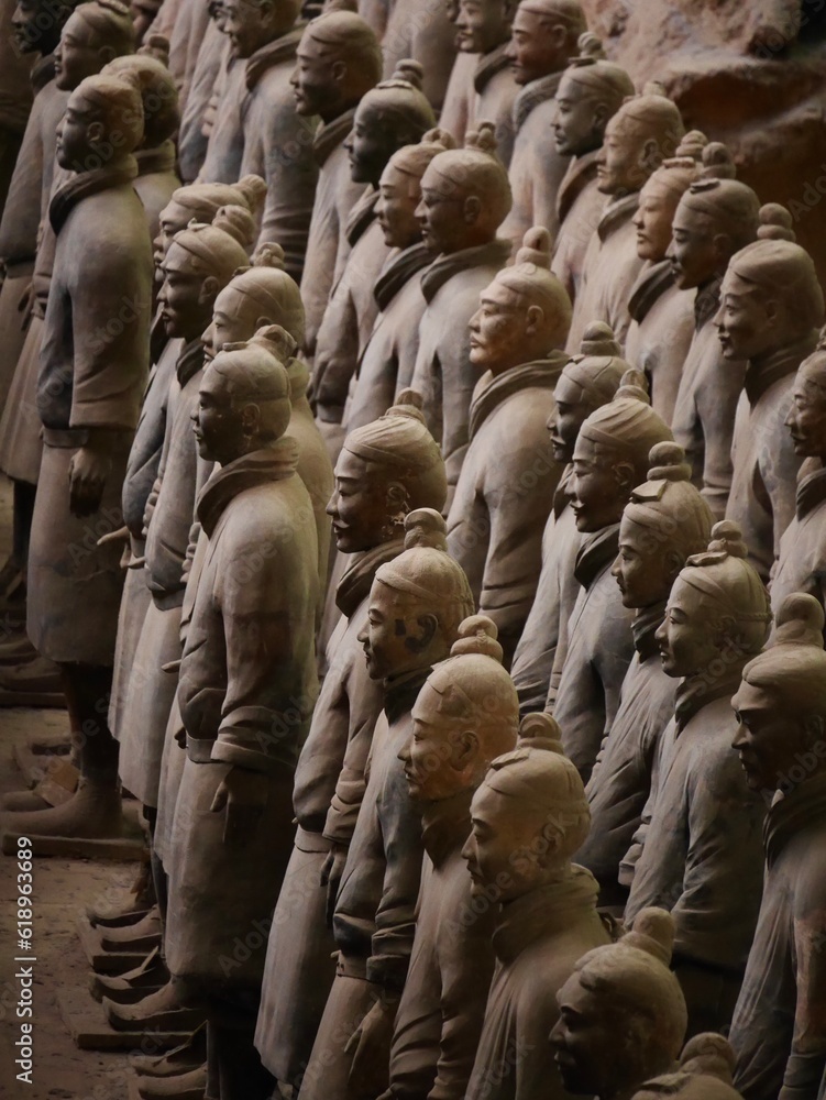 China - December 29, 2018, Terracotta army soldiers in the mausoleum ...