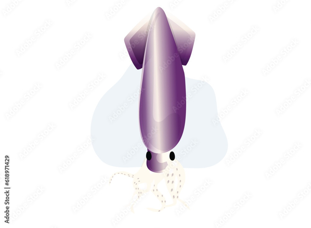 Printalive squid seafood. Soft cuttlefish. cartoon illustration Stock ...