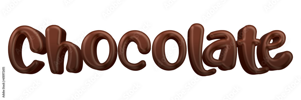 Chocolate candy chocolate word isolated on transparent background. This ...