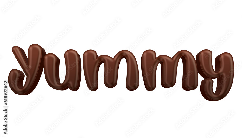 Chocolate candy yummy word isolated on transparent background. This is ...