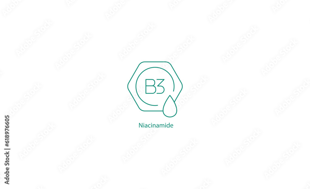 niacinamide icon line art vector illustration Stock Vector | Adobe Stock