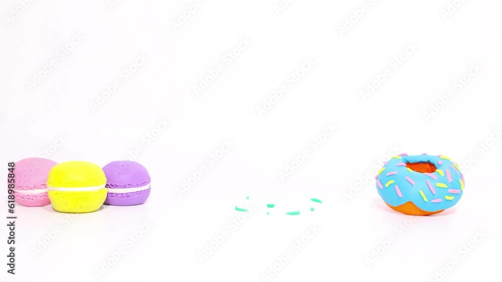 Plasticine stop motion animation. Concept of healthy eating and ...