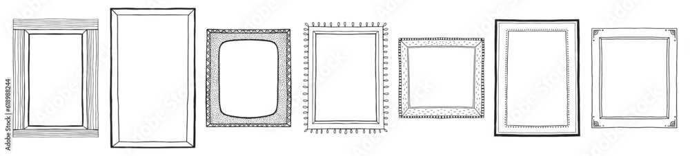 Hand drawn doodle clipart photo frames vintage borders Stock Vector ...