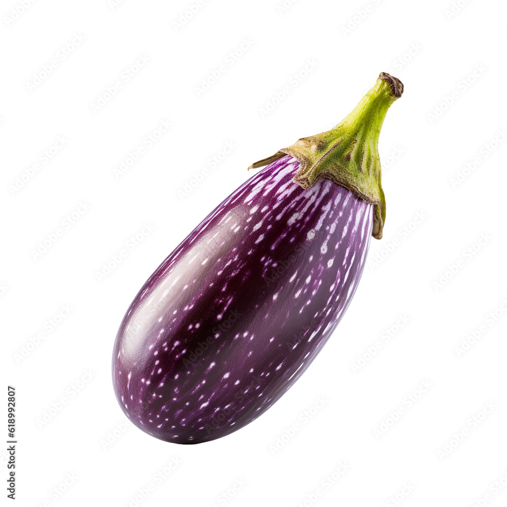 front view of Eggplant brinjal vegetable isolated on transparent white ...