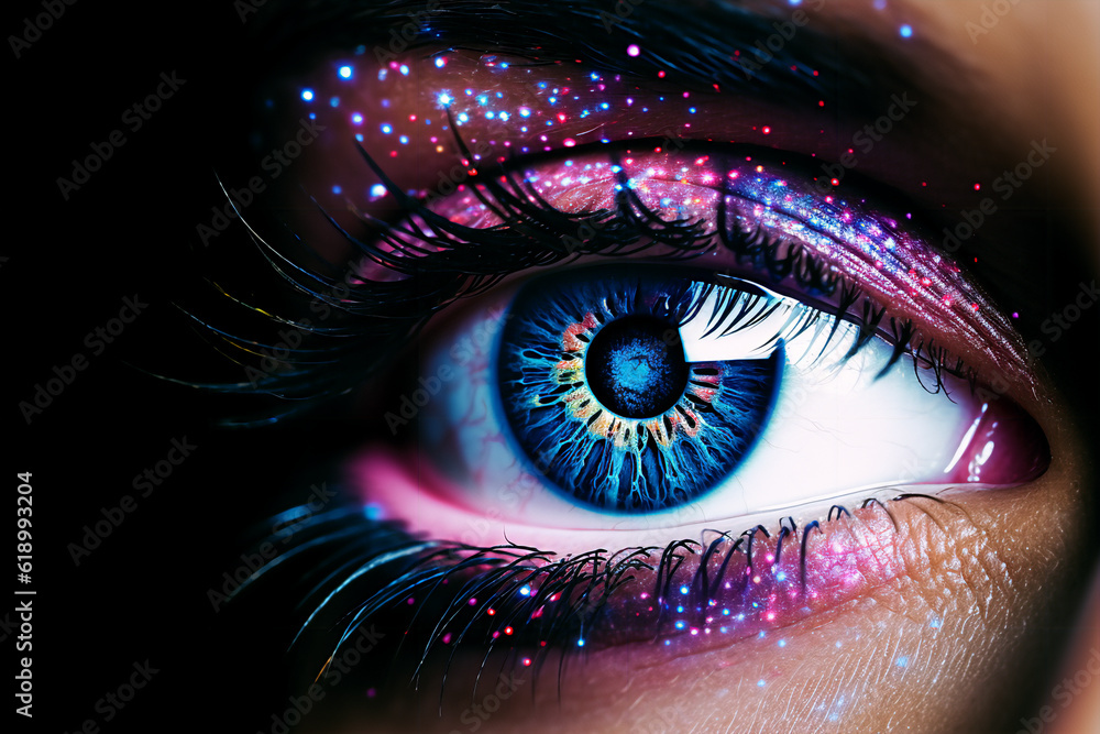 Laser projection on the human eye, optical vision correction of the ...