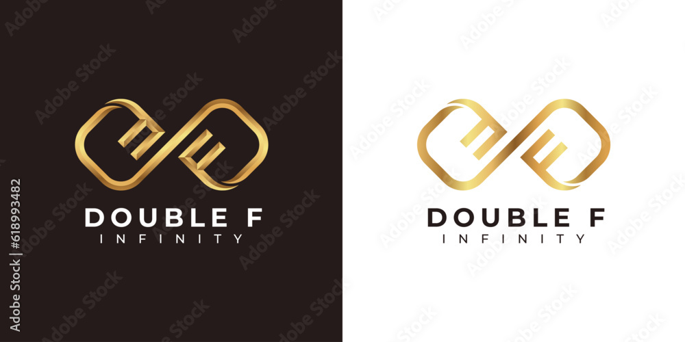 Letter F Infinity Logo design and Premium Gold Elegant symbol for ...