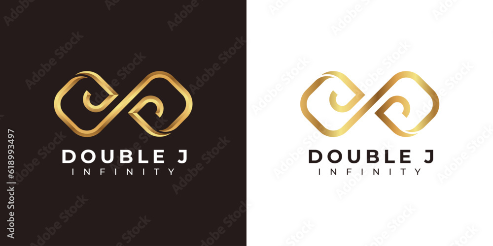 Letter J Infinity Logo design and Premium Gold Elegant symbol for ...
