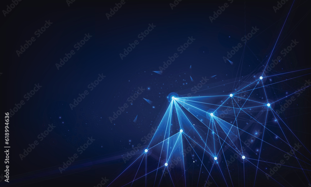Connected polygons plexus vector background, digital data visualization ...
