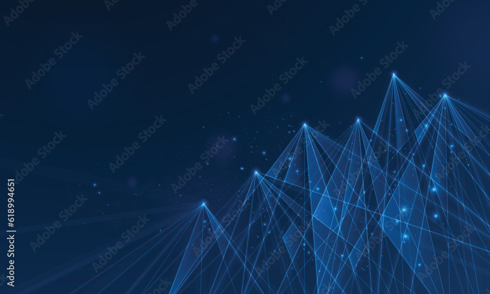 Connected Polygons Plexus Vector Background Digital Data Visualization Vector Illustration