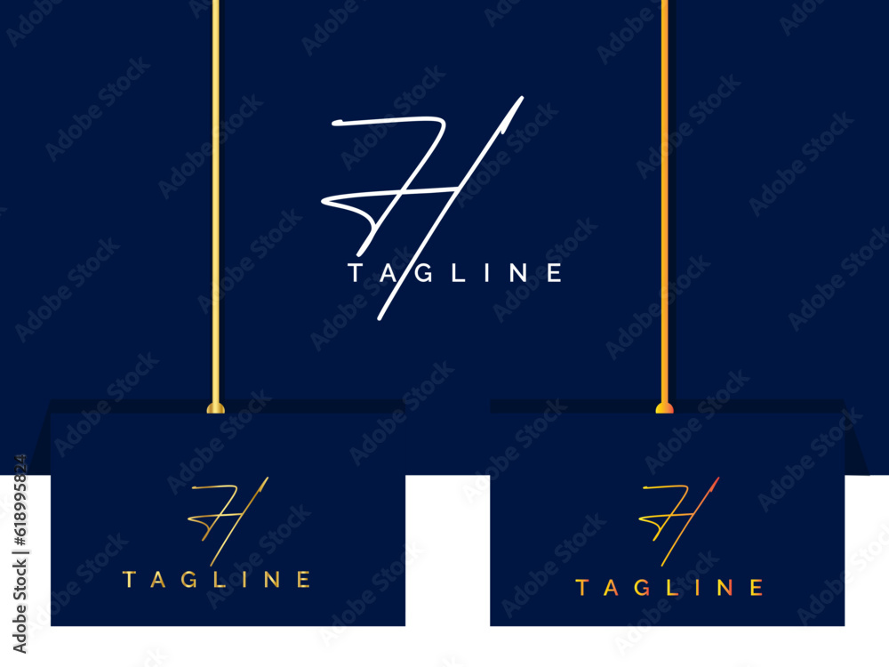H Signature letter logo design. Signature h. Handwritten H. Script ...