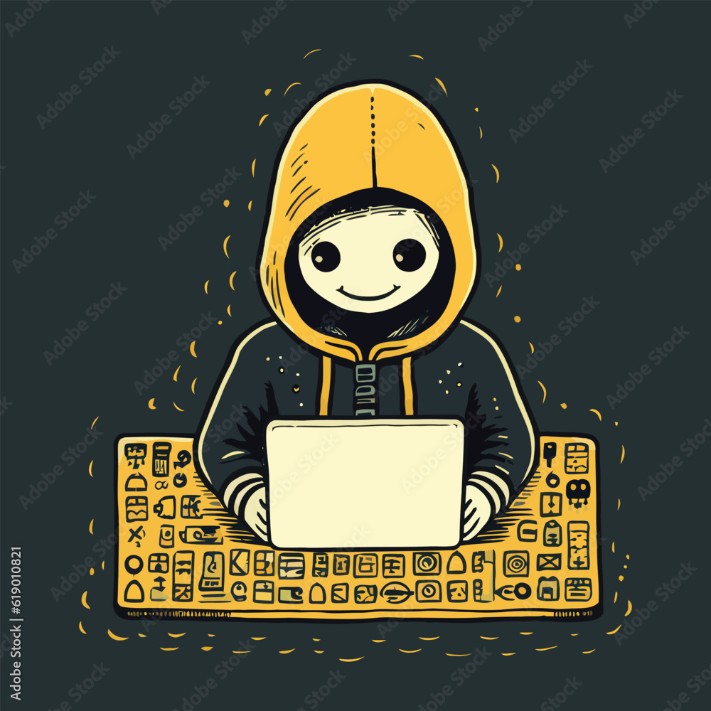 Hacker, Cyber criminal with laptop stealing user personal data, Phishing scam, hacker attack and ...