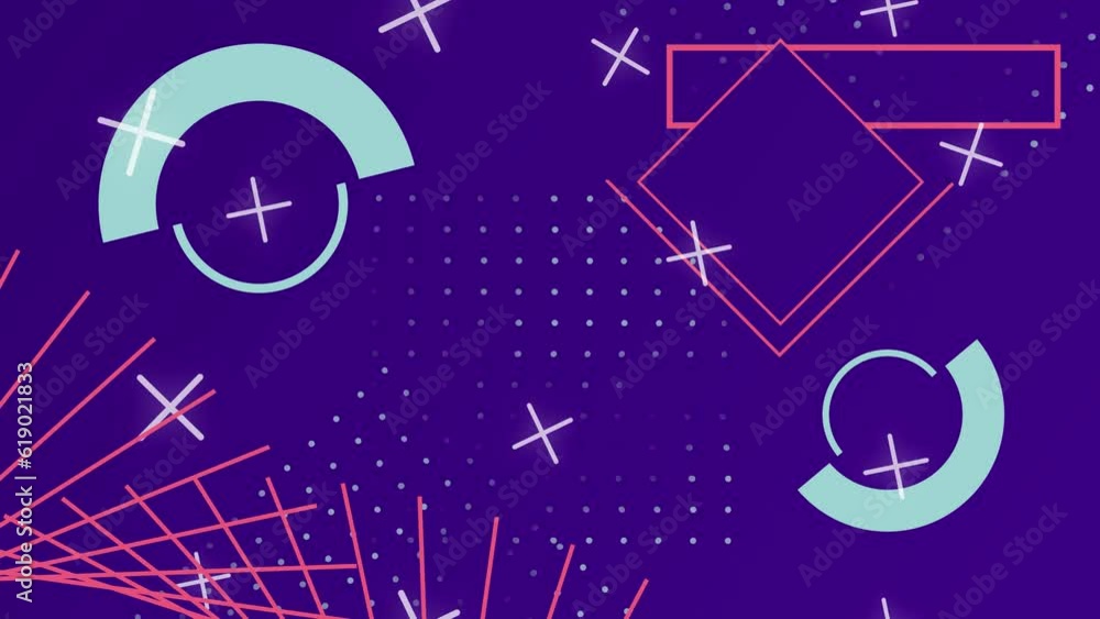Dynamic abstract shape background. Geometric shapes loop animation ...