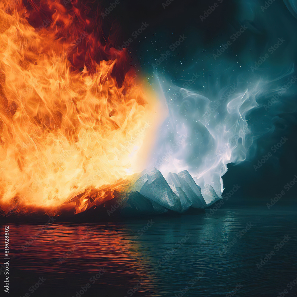 One side is fire, the other side is ice, the two sides meet and ...