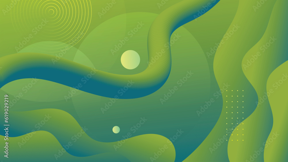 Green wave liquid overlapp layer banner template. Vector abstract ...