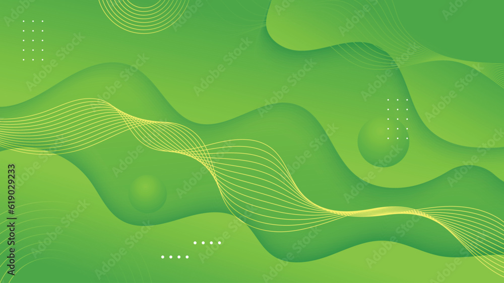 Green wave liquid overlapp layer banner template. Vector abstract ...