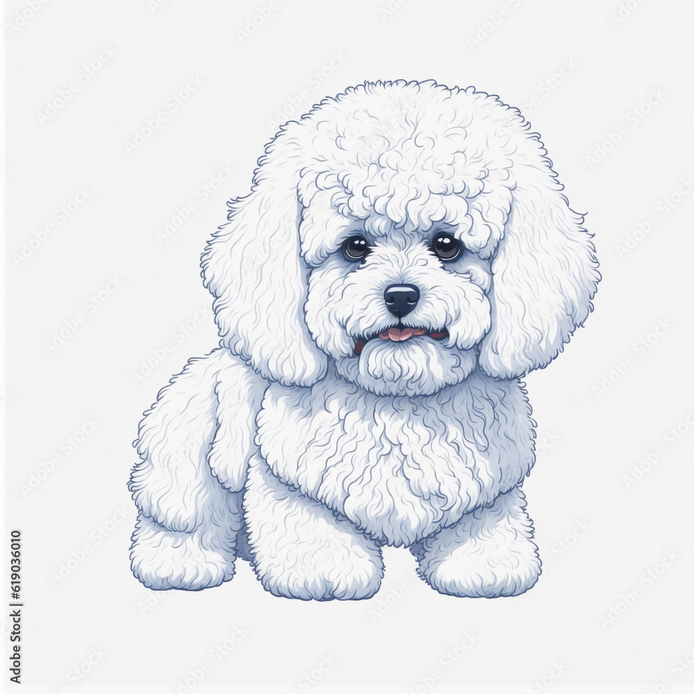 bichon frise vector illustration white background Stock Illustration ...