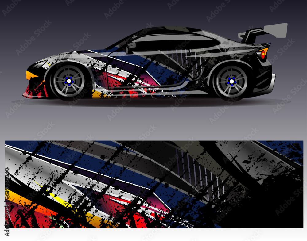 Car wrap design vector.Graphic abstract stripe racing background ...