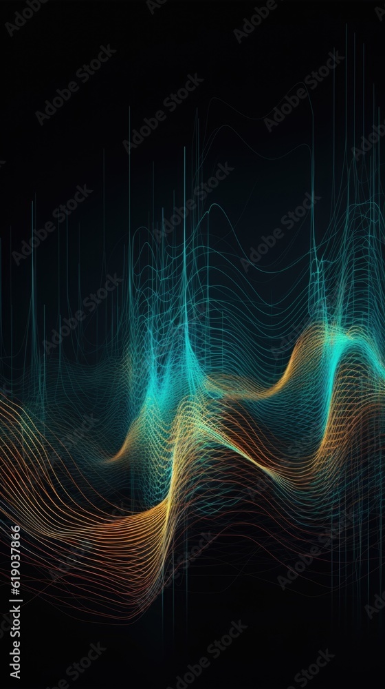 Abstract vertical background and screensaver of cyber waves and smooth ...