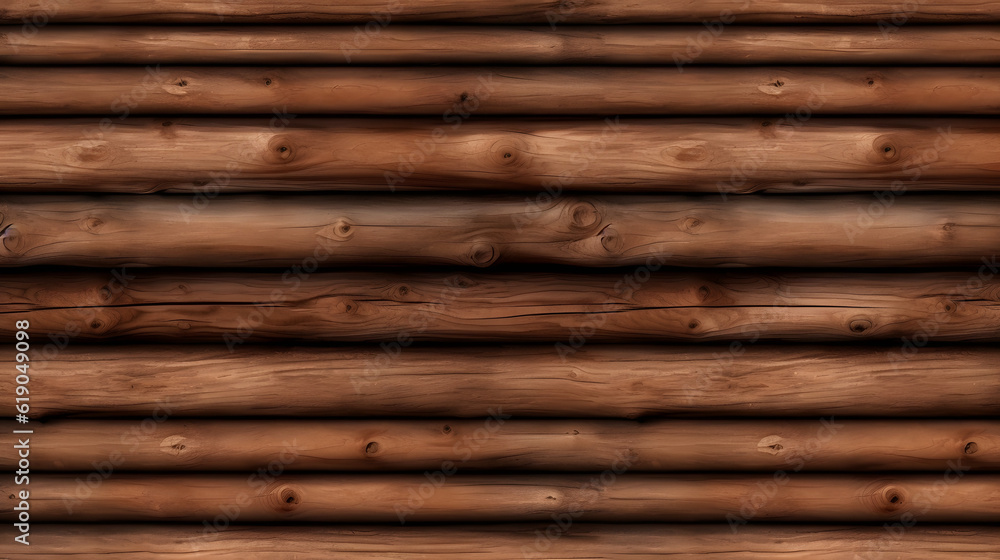 Seamless natural wood log cabin wall background texture. Rustic old ...