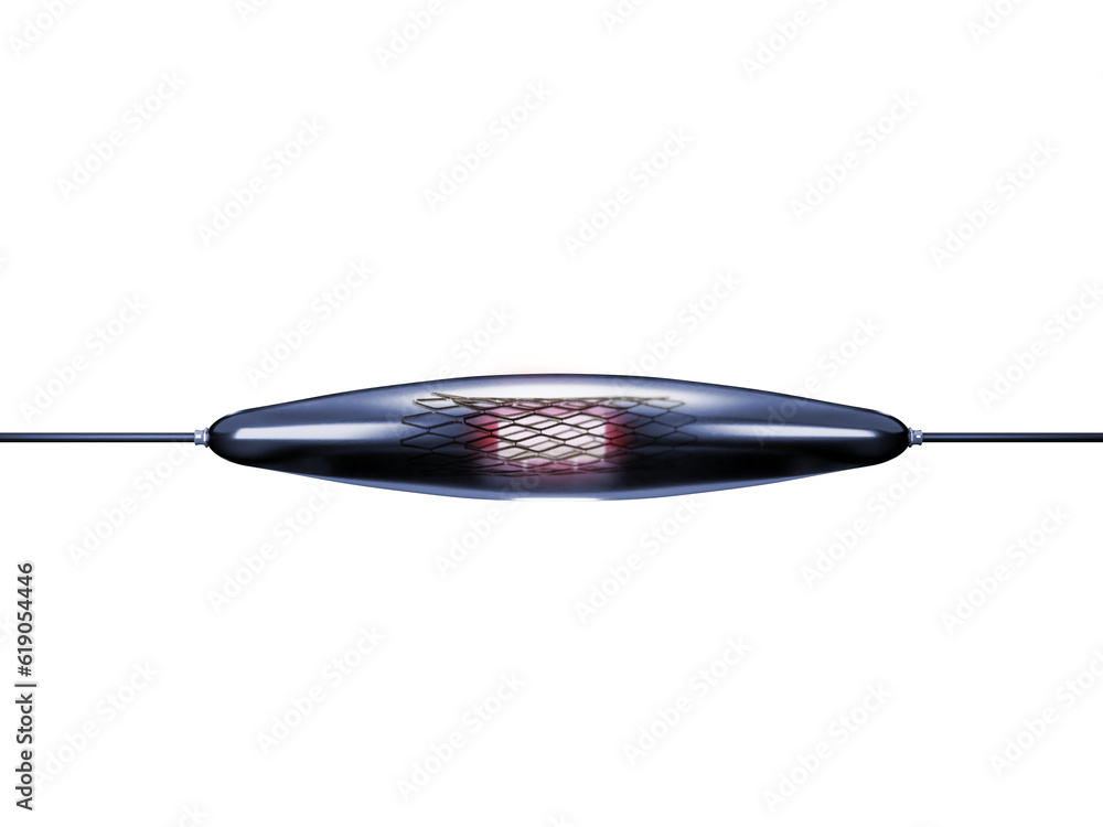 mesh metal nitinol self-expandable stent 3D rendering for endovascular ...