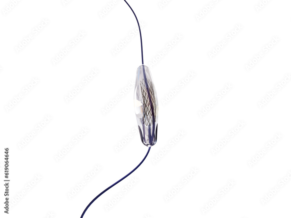 mesh metal nitinol self-expandable stent 3D rendering for endovascular ...