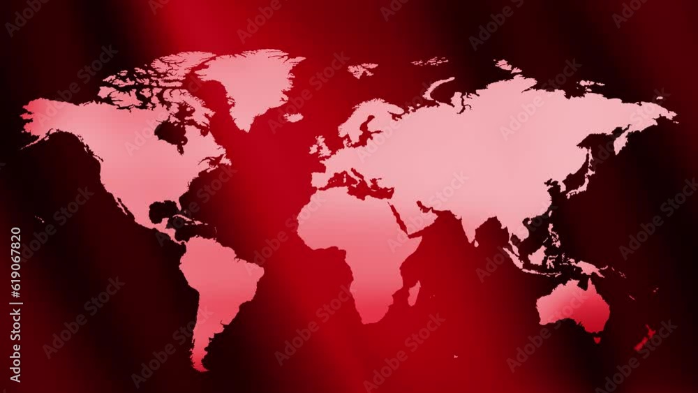 Reportage across continents explore the world with a red world map as ...