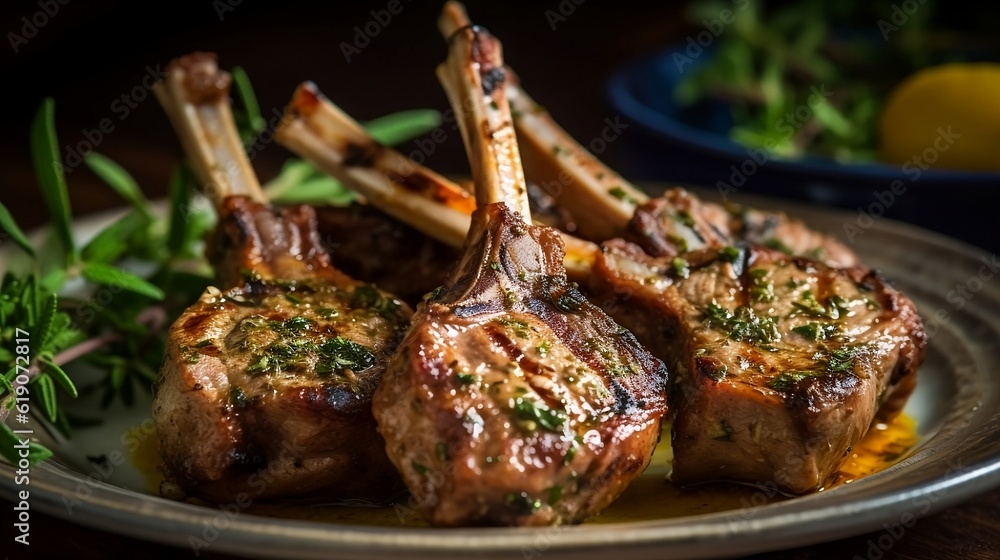 Chuletas de Cordero. Grilled Lamb Chops with Rosemary and Garlic ...