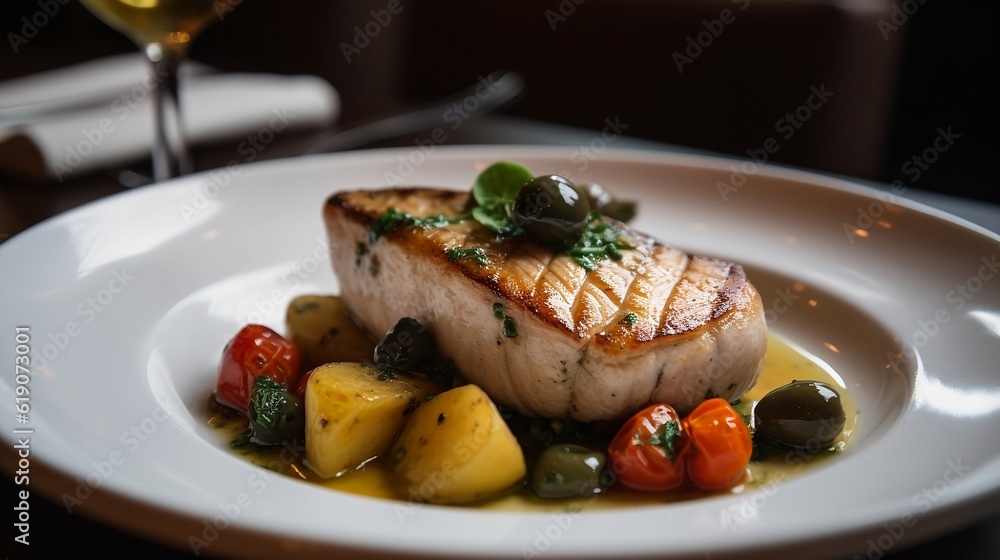 Pesce spada alla siciliana: Grilled swordfish served with capers ...