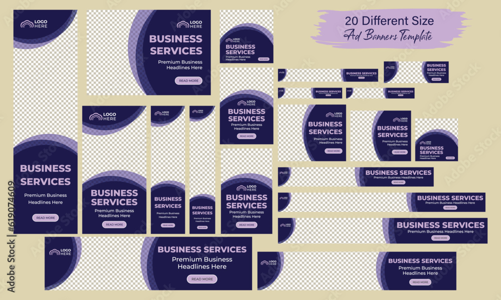 Horizontal header web banner. Vector horizontal and vertical google web ...