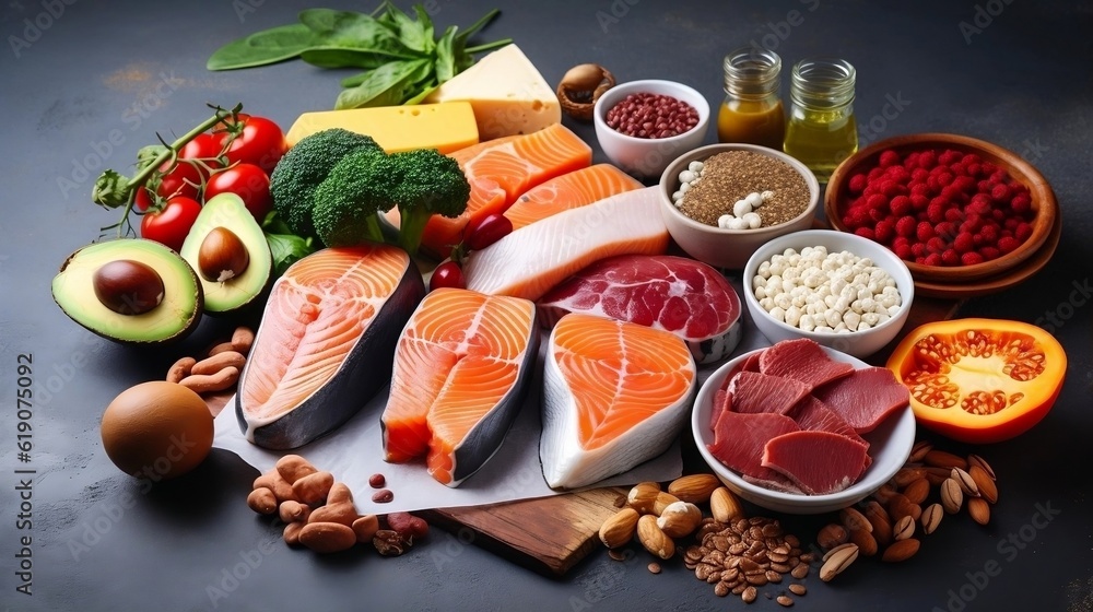 Vitamin D Rich Foods. High Meat Foods, High Proteins, Healthy Diet, 8K ...