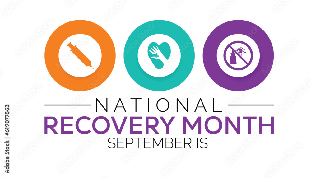 Vector illustration on the theme of National Recovery month observed ...