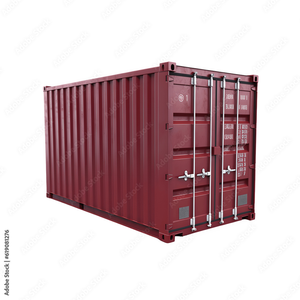 Maroon shipping container, cargo container, intermodal container, ISO ...