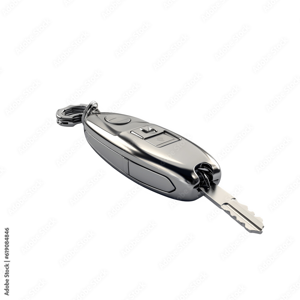 ภาพประกอบสต็อก Shiny silver Car Key, automable ignition key, vehicle ...