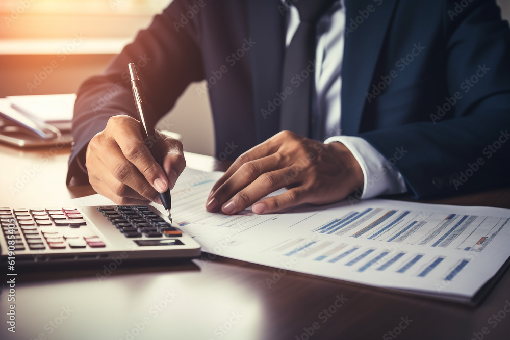 Audit concept,Bookkeeper or financial inspector and secretary making ...