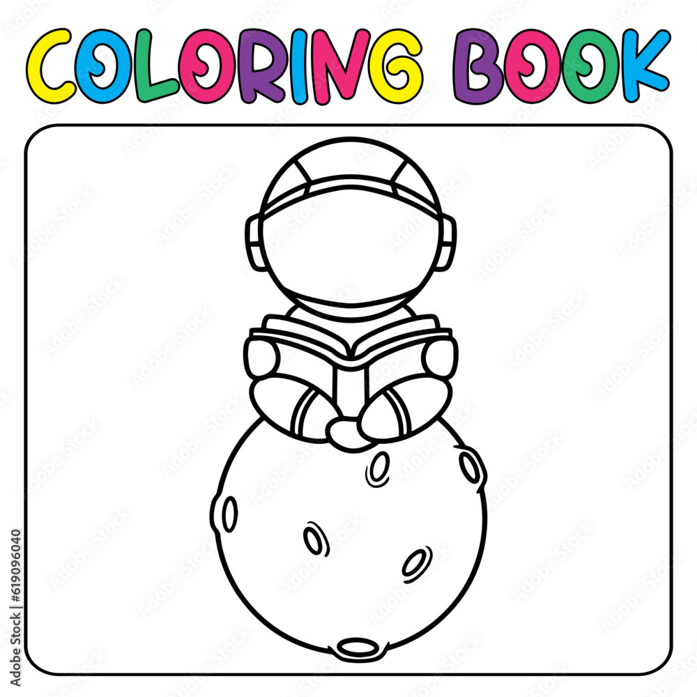 Vector cute astronaut for children's coloring page vector icon ...