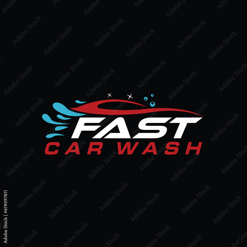 Fast Car Wash Logo Design Vector Stock Vector | Adobe Stock