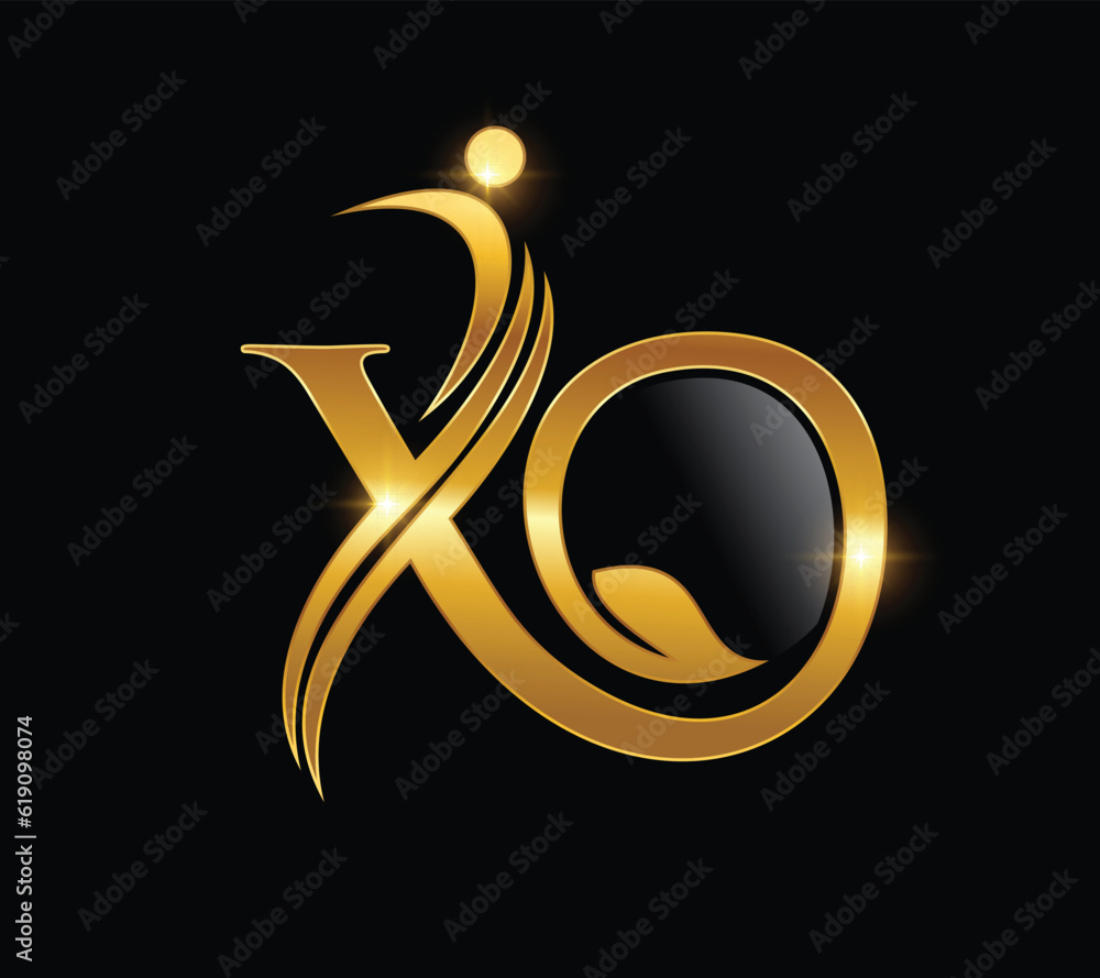 A vector illustration of Golden Monogram Logo Letter XO Illustration in ...